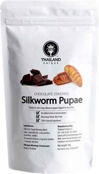 SILKWORM PUPAE CHOCOLATE COATED