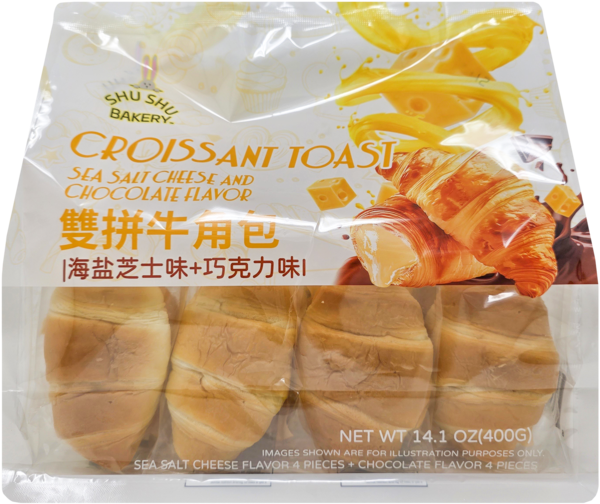 CROISSANT TOAST - SEA SALT CHEESE (4) / CHOCOLATE (4) (SHU SHU BAKERY)