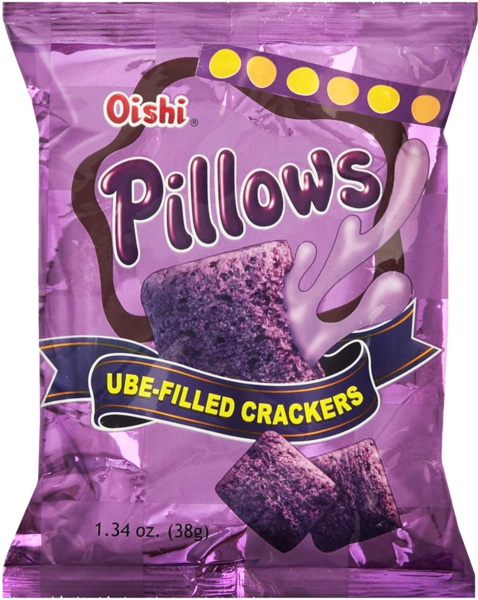 PILLOW CRACKER - UBE-FILLED (OISHI)